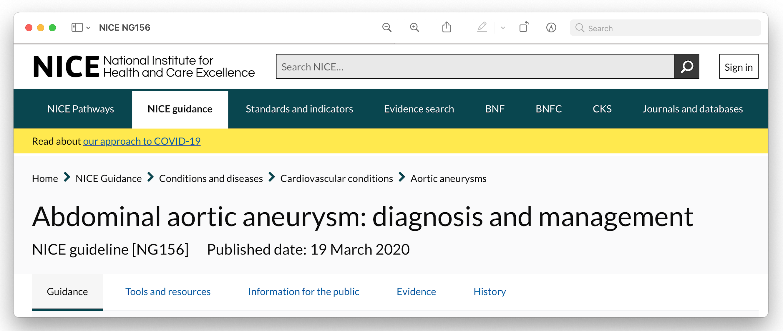 Some personal reflections on AAA guideline development with NICE ...